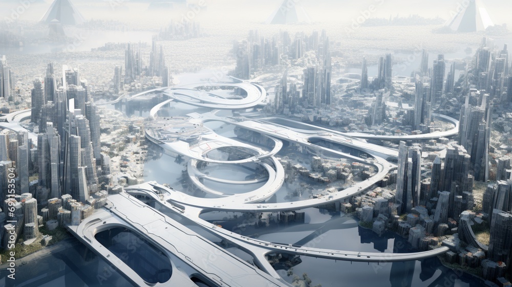 An AI-generated visualization of a sustainable, AI-driven city district ...