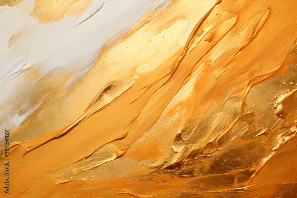 Painting Using Gold And White As The Main Colors The Color Tones Look painting-using-gold-and-white-as-the-main-colors-the-color-tones-look