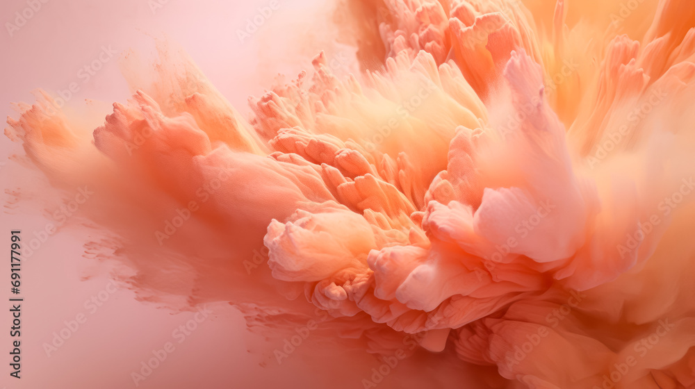 Powder exploison peachy pastel color , peach fuzz color of the year ...