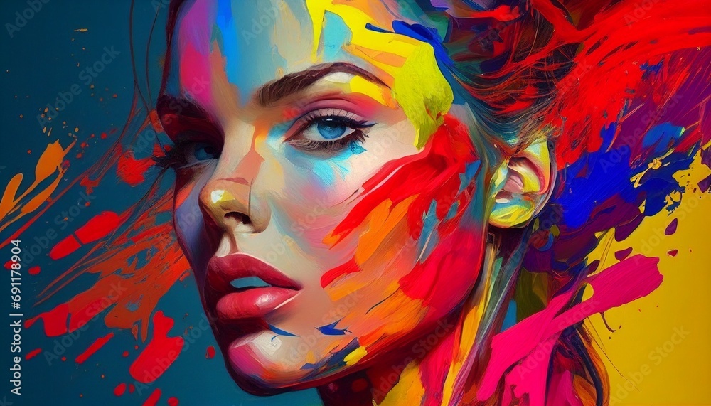 Foto de A model with bold and vibrant colors, playing with the ...