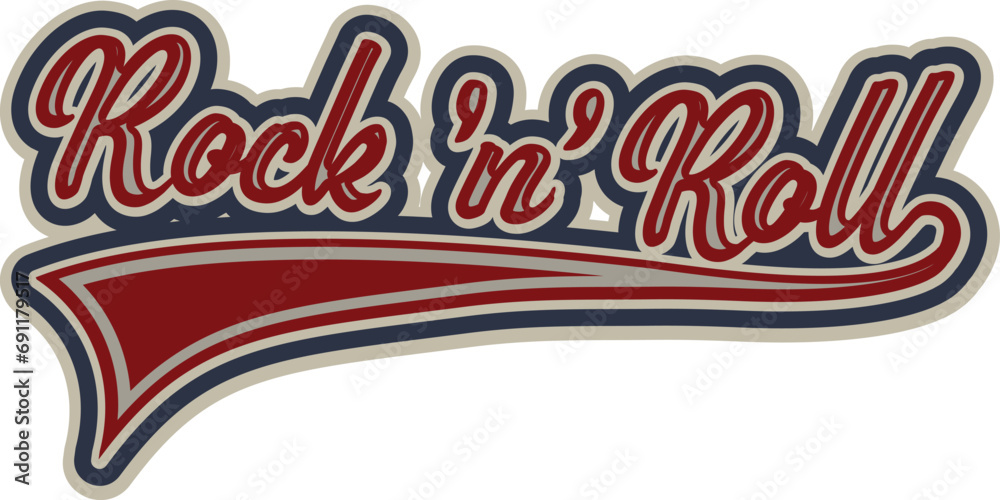 Rock 'n' roll - banner, logo, emblem, label or design element. Creative ...