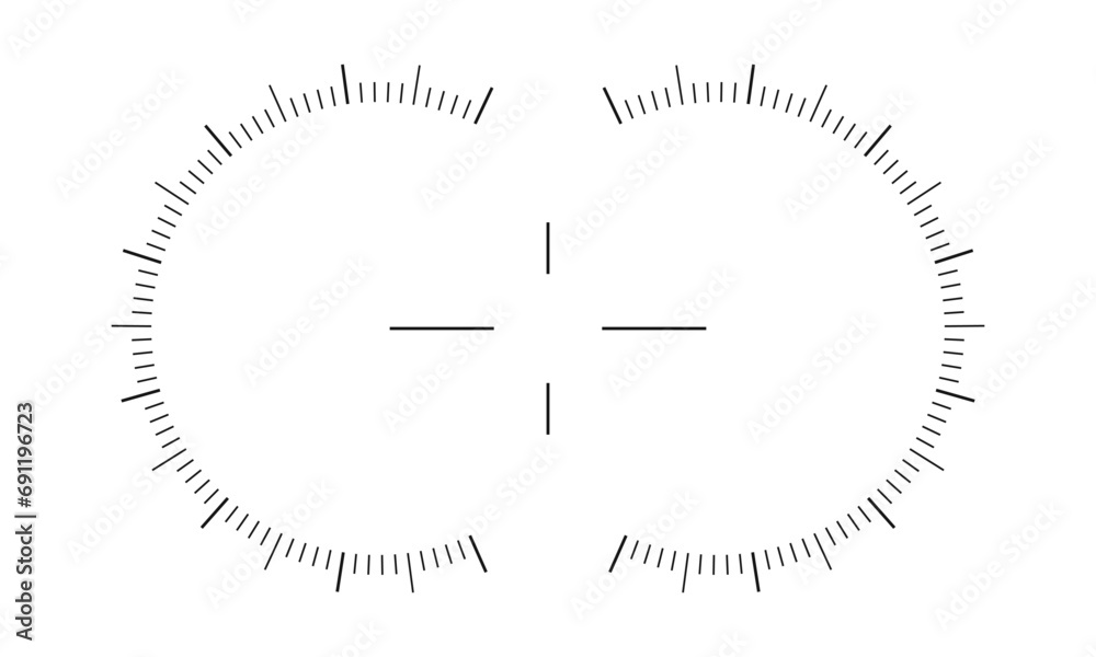 Viewfinder scale of binocular, periscope, military optic, sniper weapon ...