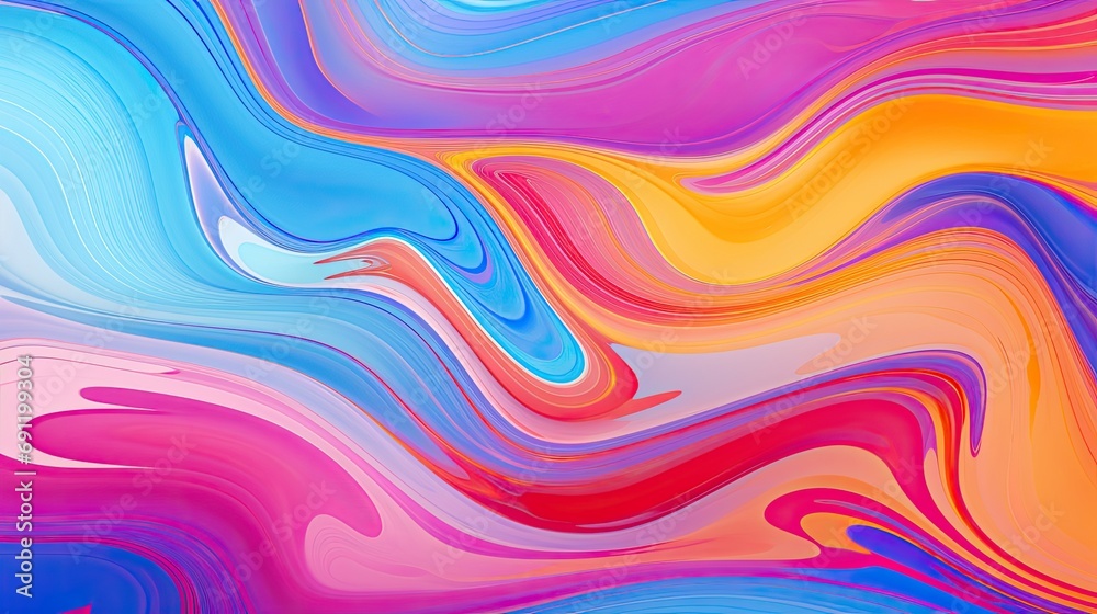 an Abstract liquid rainbow, flowing bright colors in a horizontal ...