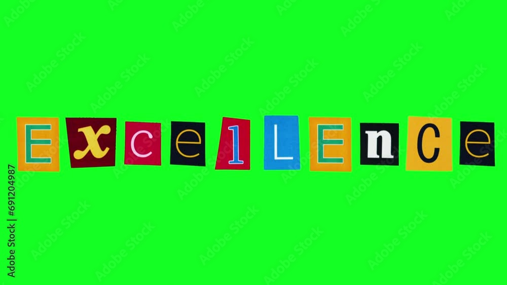 Vidéo Stock Excellence word printed on colorful rectangle pieces of ...