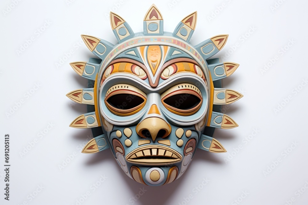 Carnival mask for the festival. Aztec traditional, ceremonial mask on ...