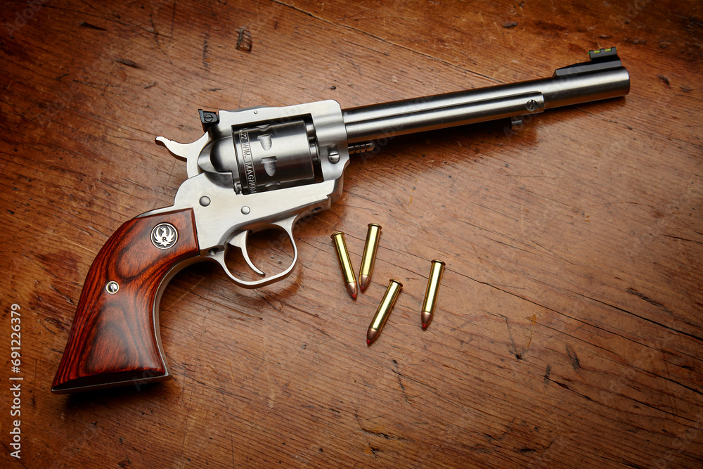 Ruger model Single Nine. .22 winchester magnum revolver. 30 grain ...