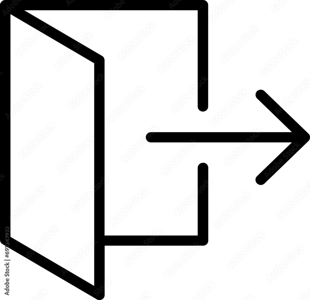 Logout Outline Icon – Modern Sign Out Symbol for User Interface Stock ...