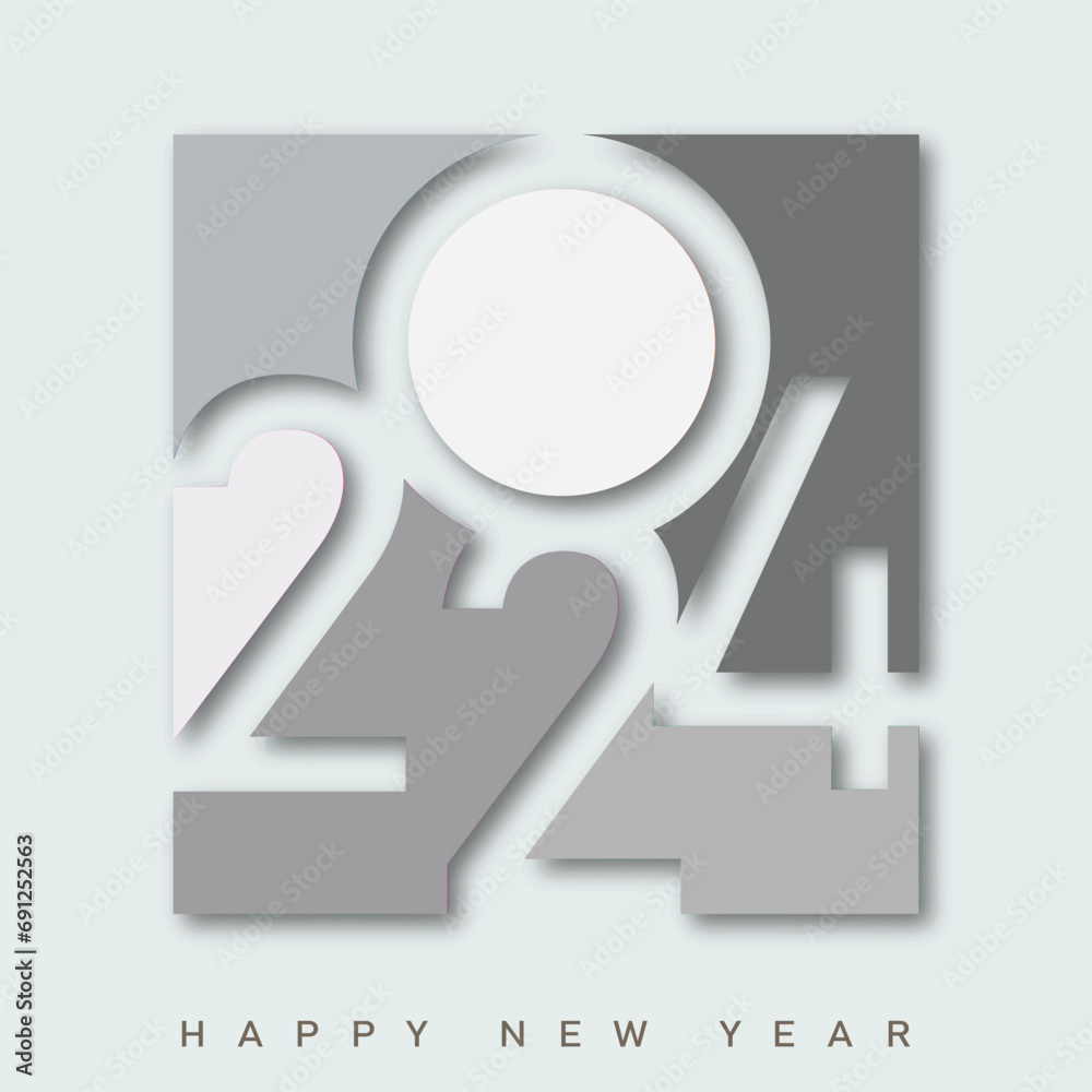 Happy new year 2024 design with unique numbers. Premium vector design ...