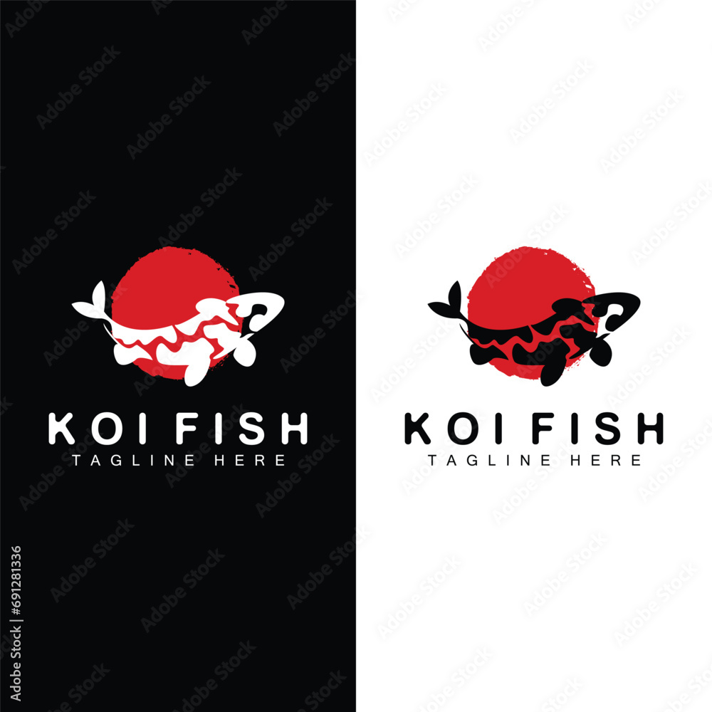 Koi Fish Logo Design Chinese Lucky Ornamental Fish Goldfish Company ...