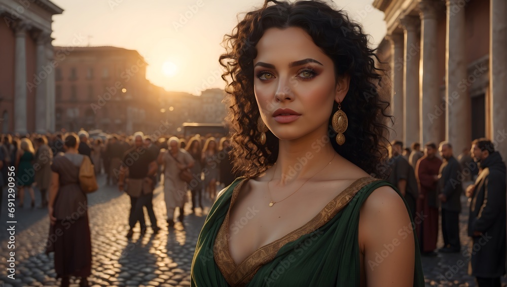 Roman times, a woman on the street of ancient Rome Stock Photo | Adobe ...