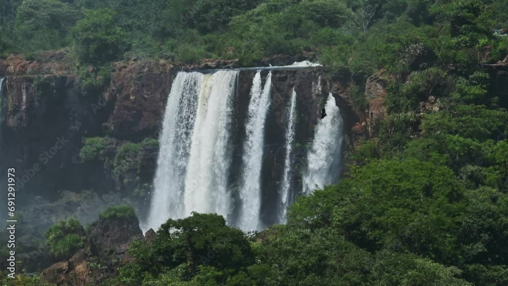 Iguazu Falls Waterfall in Brazil, Amazing Picturesque Rainforest ...