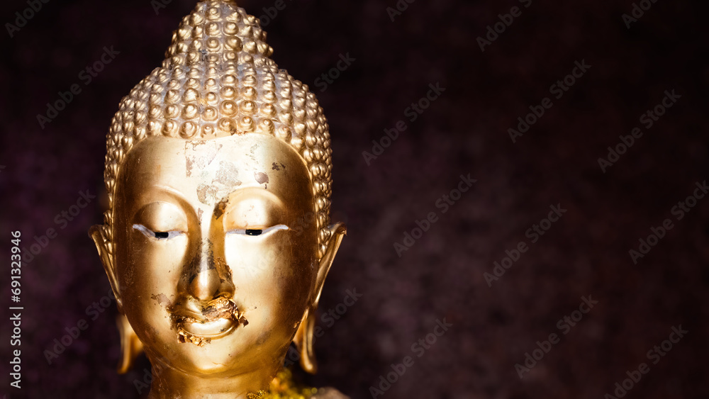 Buddha's face on blur background, Believe in Buddhism, Buddha statue ...