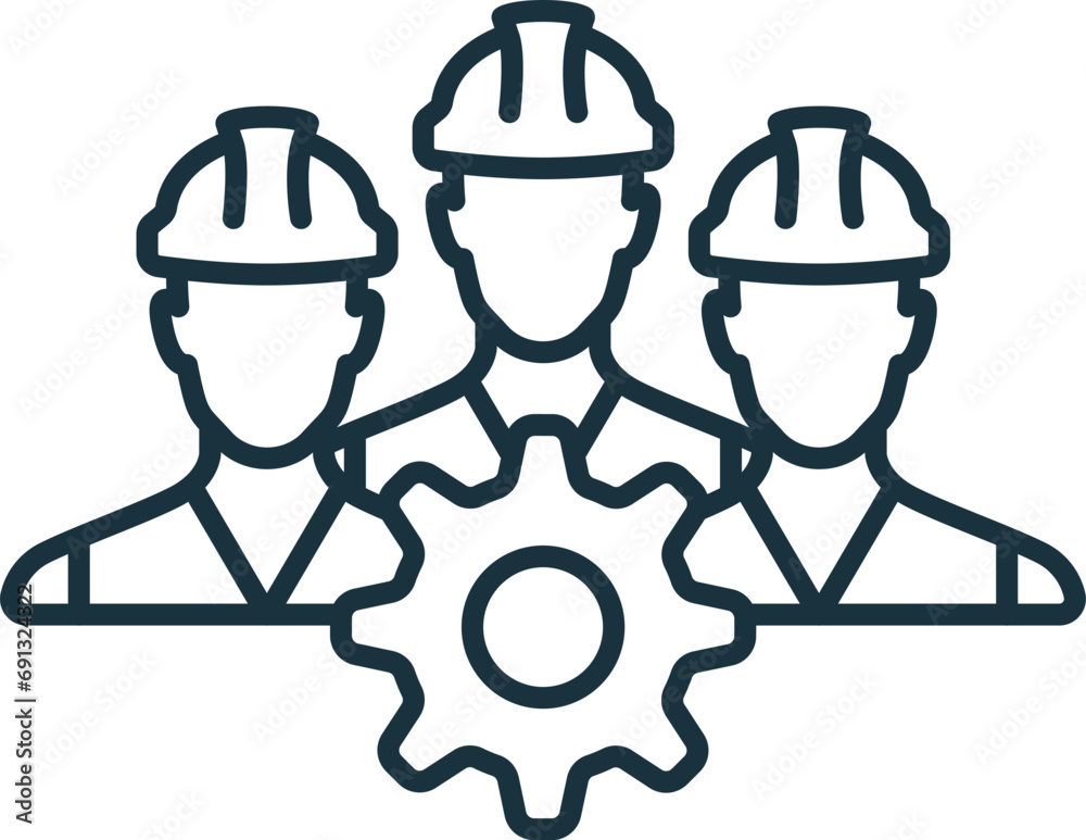 Workforce icon. Monochrome simple sign from operation management ...