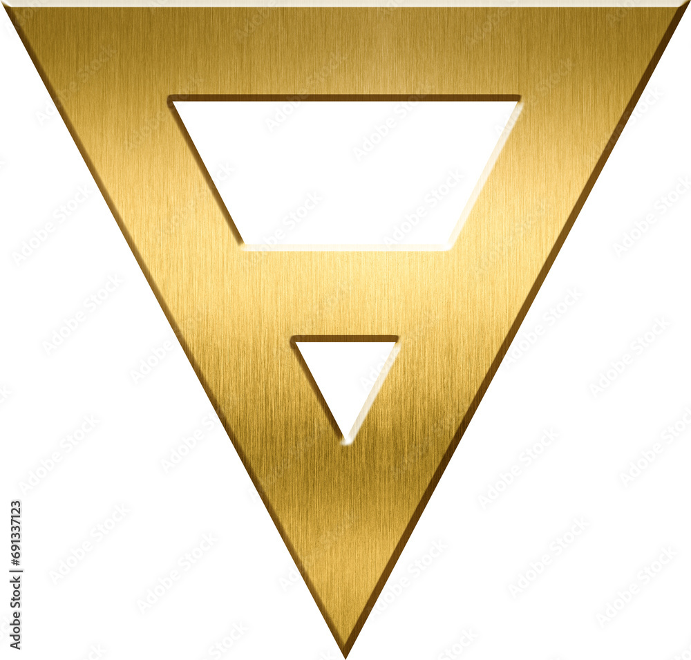 Silver Alchemical Symbol in Gold - Symbol of Clarity and Purity ...