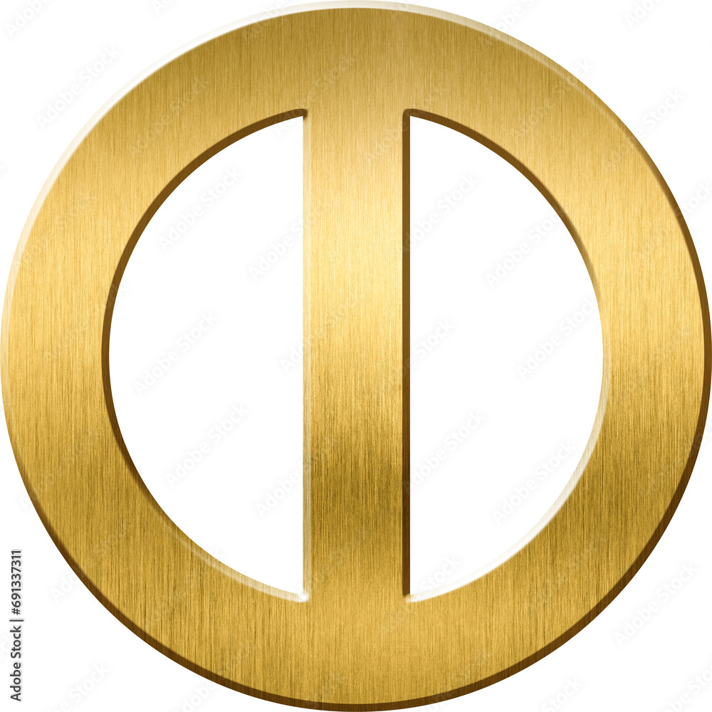 Aqua Fortis (Nitric Acid) Alchemical Symbol in Gold - Emblem of ...