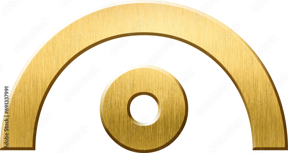 Regulus of Lead Alchemical Symbol in Gold - Depicting Wisdom, Maturity ...