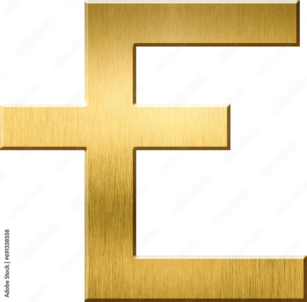 Sulphate of Lead Alchemical Symbol in Gold - Depicting Weight ...