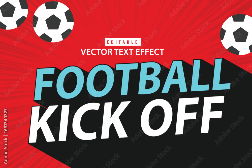 vector editable template text effect kick off football match headline ...