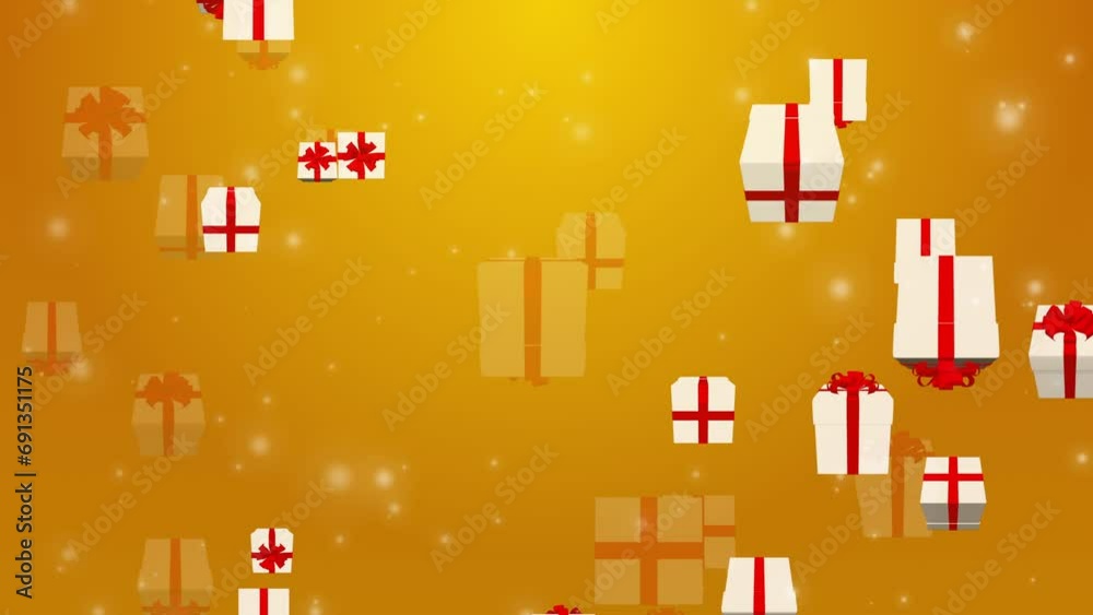 Loop-ready file - Falling gift boxes and circular glitter motion ...