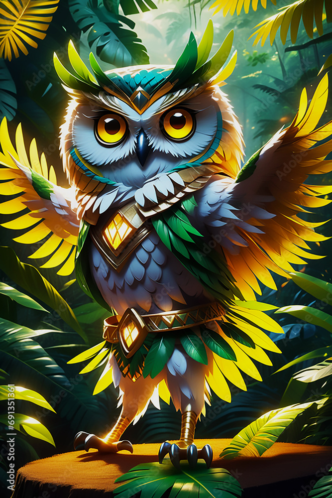 Mesmerizing Owl Queen is the protector of the jungle Happy Cute Owls ...
