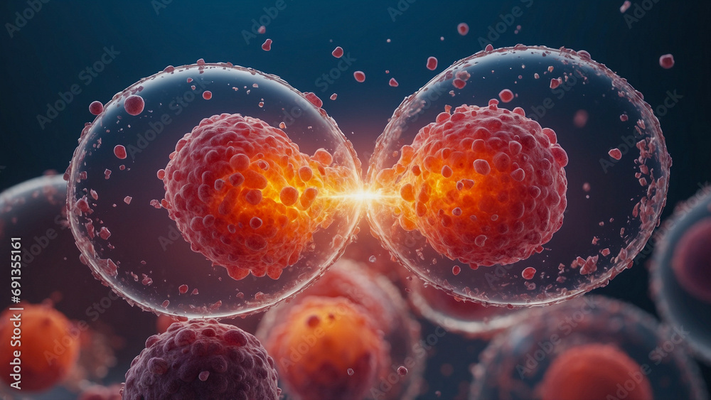 Process division of fertilized cell. Microbiological process of ...