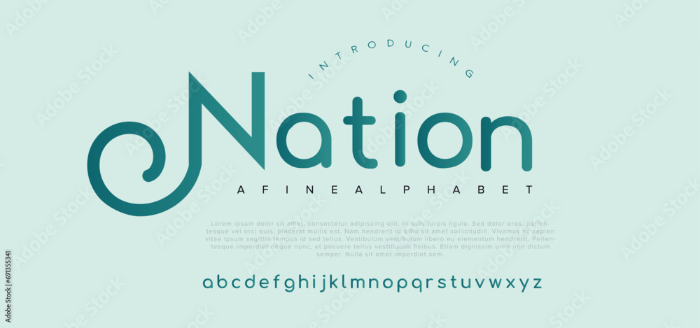 Vetor de Nation Elegant Font Uppercase Lowercase and Number. Classic ...