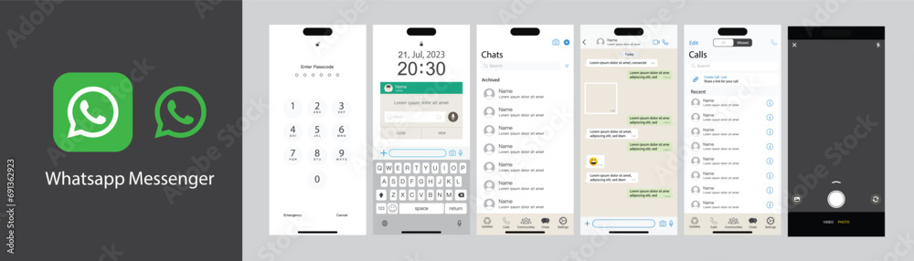 WhatsApp mockup and social media interface template editorial content ...