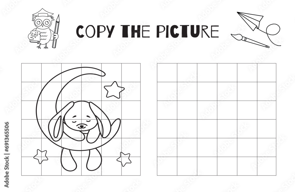 Draw The Hare Sleeping On The Moon In This Vector Drawing Practice ...