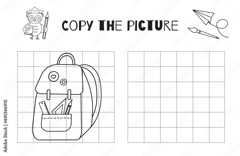 In This Printable Black And White Activity For Kids, Draw A School ...