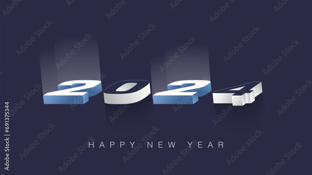 blue 2024 typhography background design Stock Vector | Adobe Stock