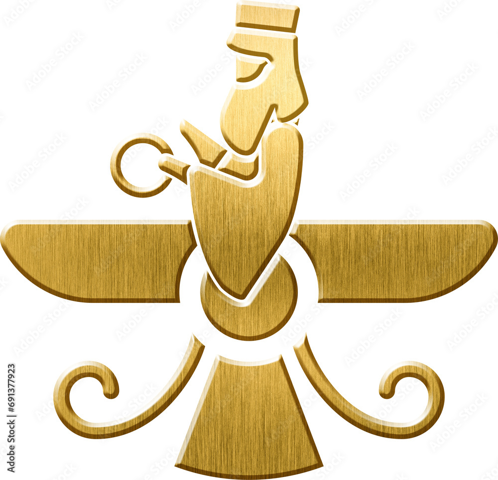 Ilustracja Stock: Zoroastrian Faravahar in Zoroastrianism: Iconic ...