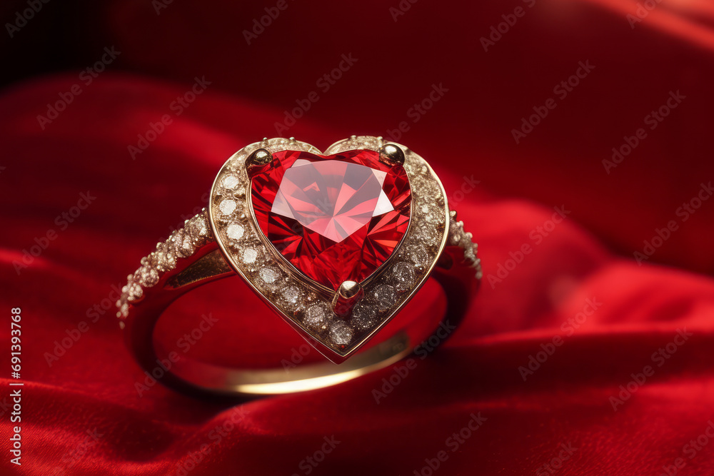 Heart-shaped diamond ring. Congratulations with love and blessings ...