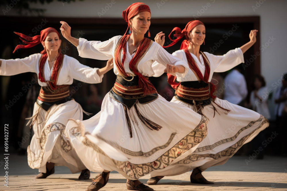 Cultural dancers. Graceful Cossack Tradition. Eastern Woman Showcases ...