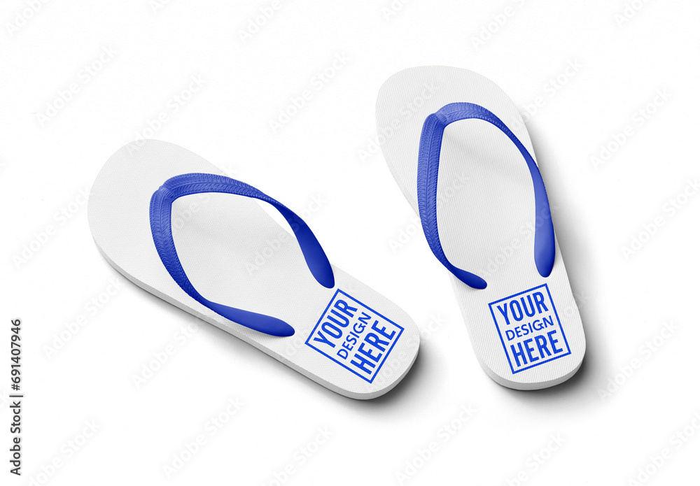 Mockup of flip flops with customizable design and background Stock ...