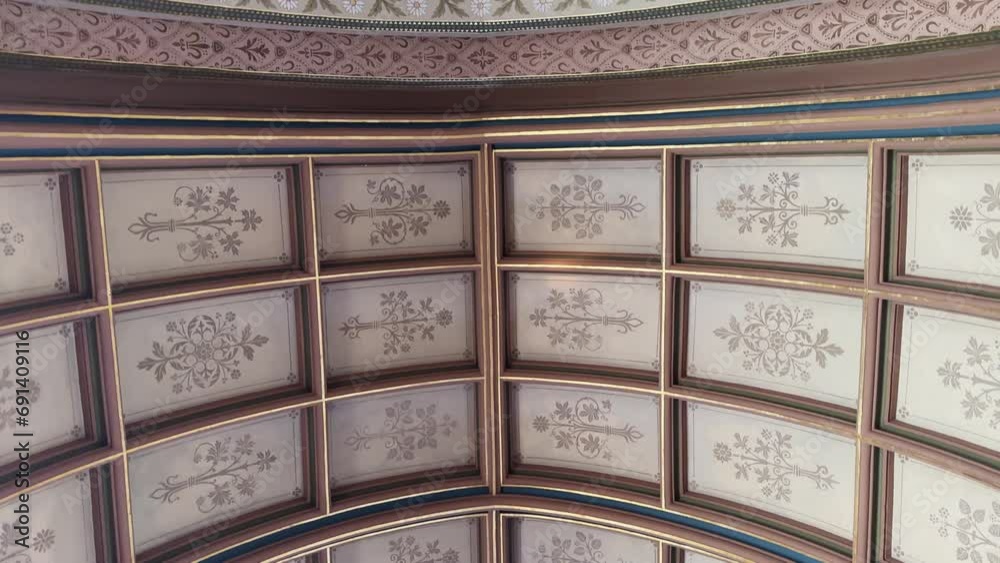 Interior details of the beautiful Drachenburg Castle near Koenigswinter ...