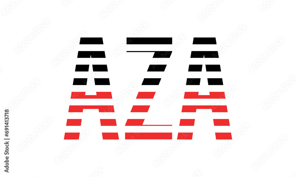 AZA three initial letter iconic line negative space minimal logo design ...