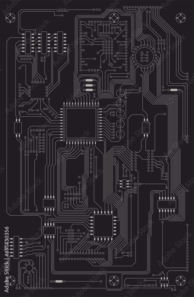 Electrical circuit diagram of communication technology. Vector ...