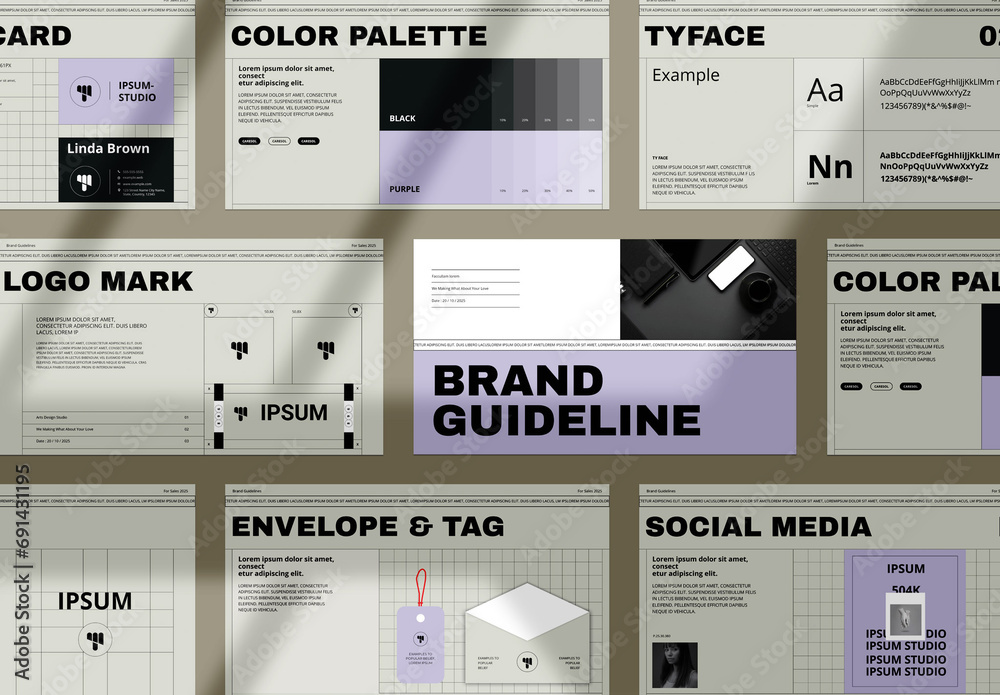 Brand Guideline Presentation Layout Stock Template | Adobe Stock