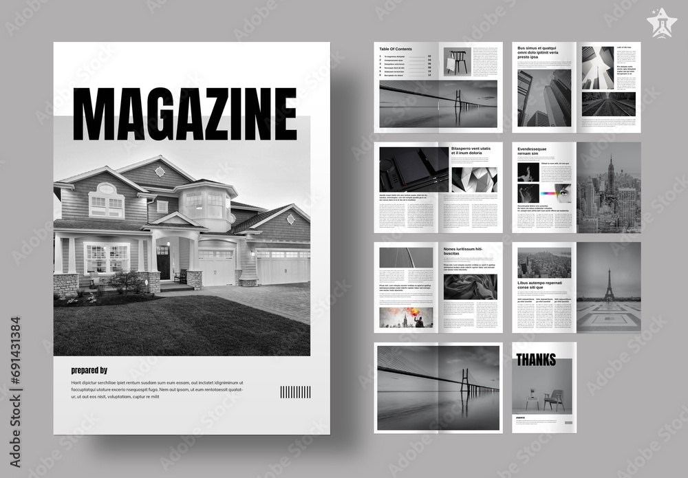 Simple Magazine Layout Stock Template | Adobe Stock