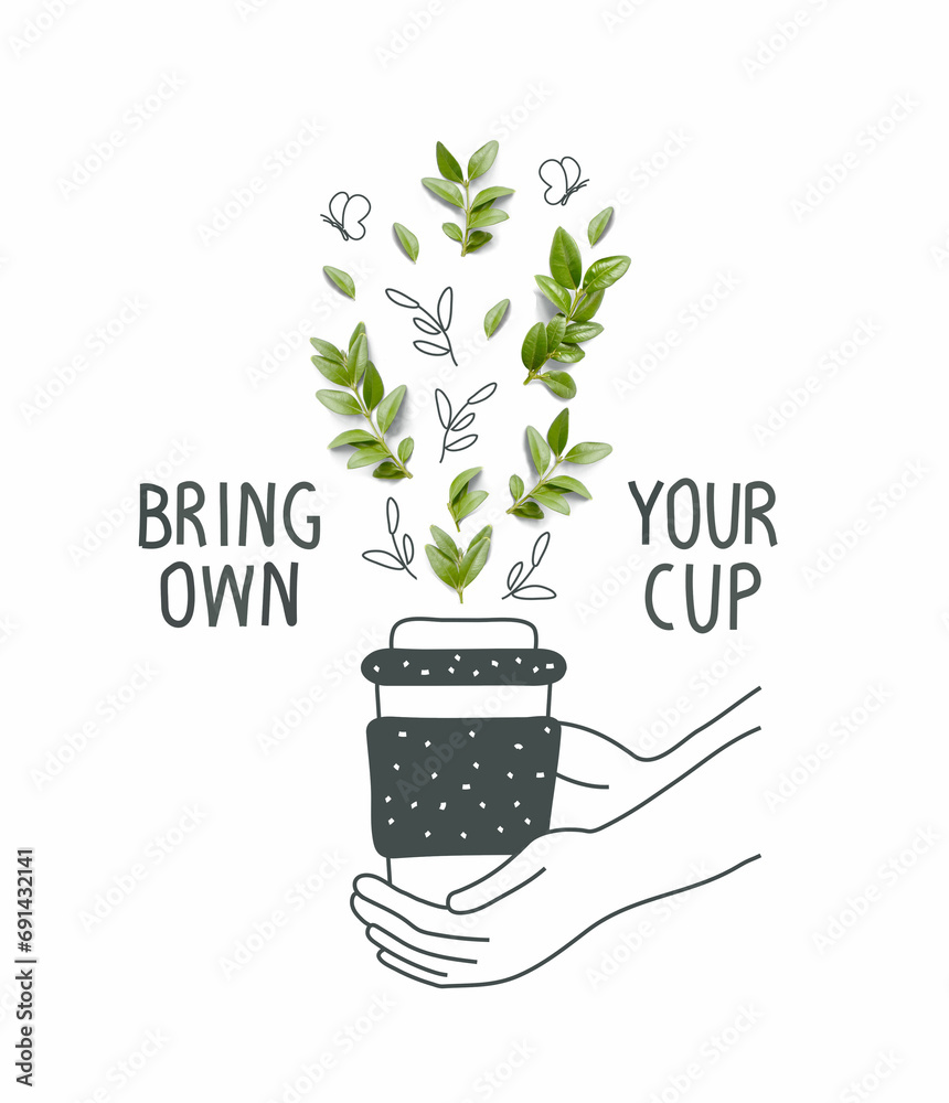 Vector illustration of Environmentally friendly planet. Bring your own ...