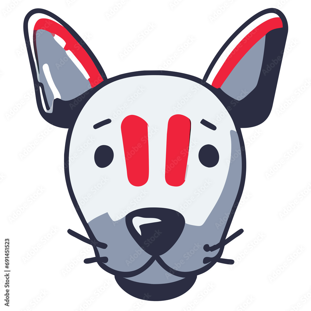 Animated cheerful dog with floppy ears. Image showing a dog's face ...