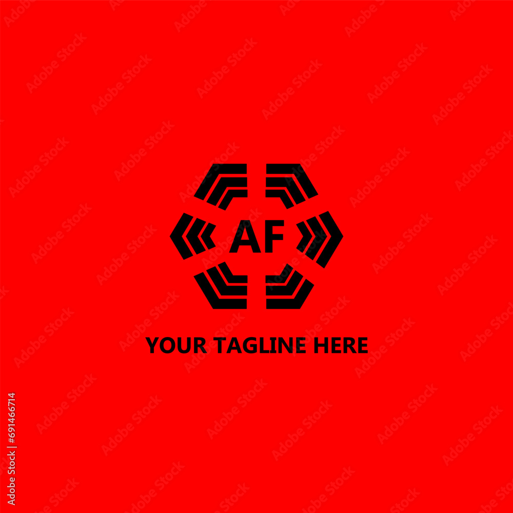 AF letter logo design with red background in illustrator, vector logo ...