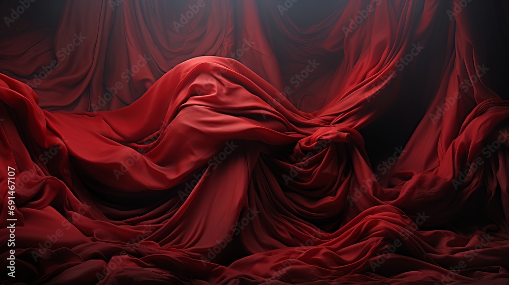 Vibrant art takes center stage as a deep red curtain cascades over the ...