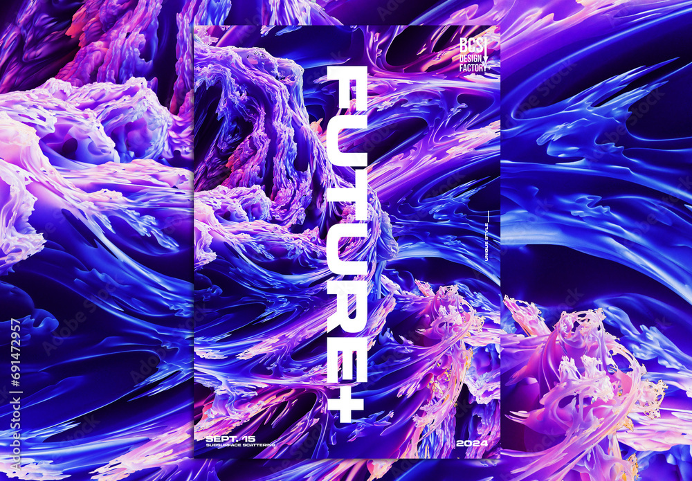 Creative 3d Poster Design Layout with Liquid Abstract Stock Template ...