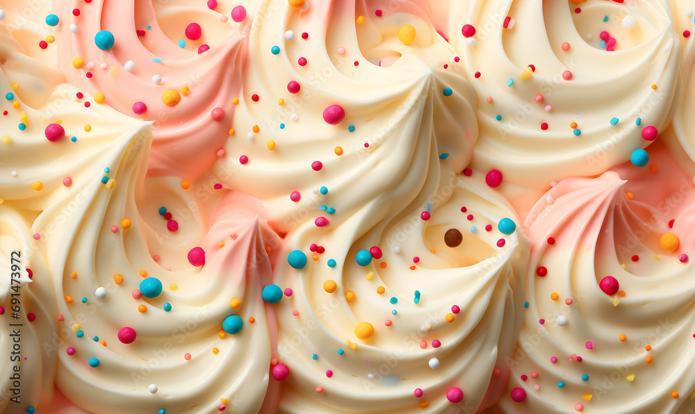 Cake frosting texture background vector with sprinkles on top Stock ...