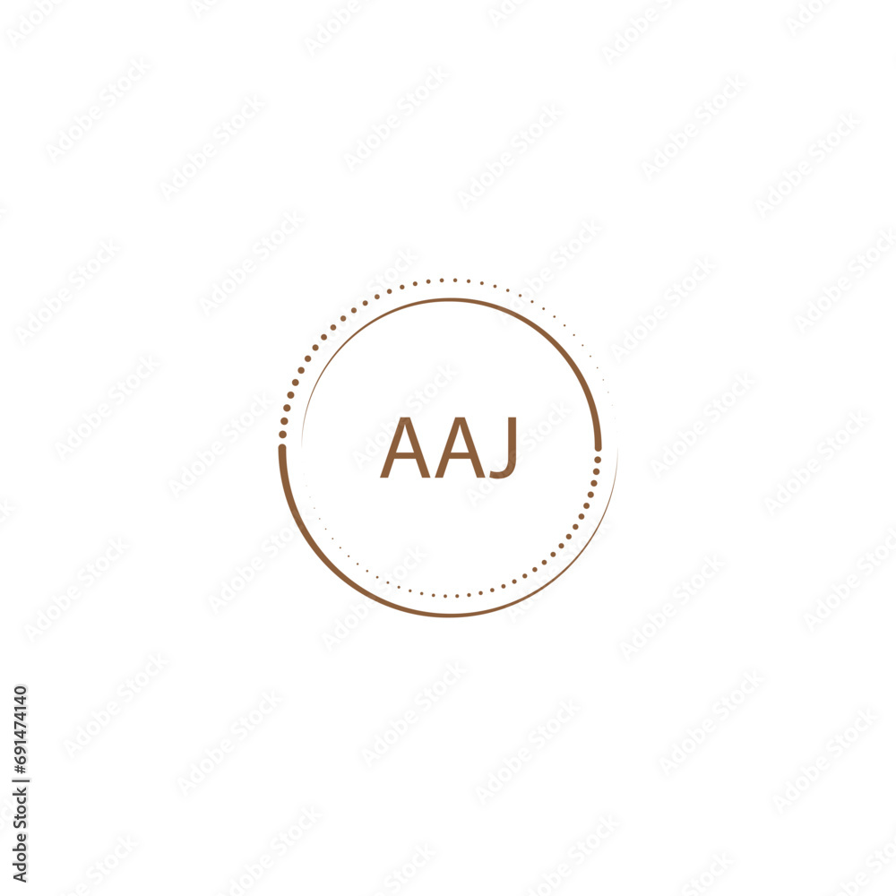 AAJ creative initial letter flat monogram logo design with White ...