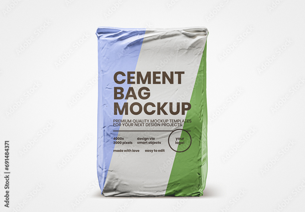Cement Bag Mockup Stock Template | Adobe Stock