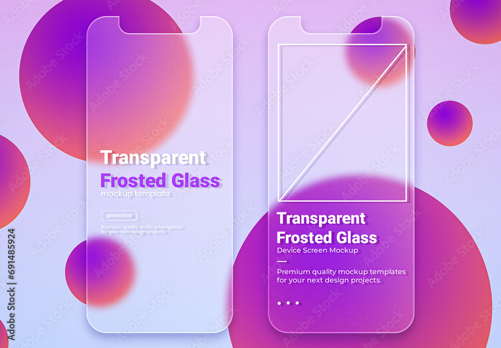 Transparent Frosted Glass Device Screen Mockup Stock Template | Adobe Stock