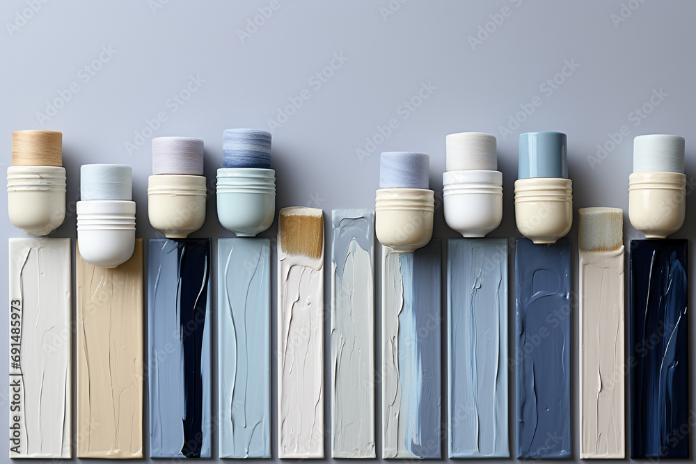 white, gray, ivory paint colors, in the style of minimalist backgrounds ...