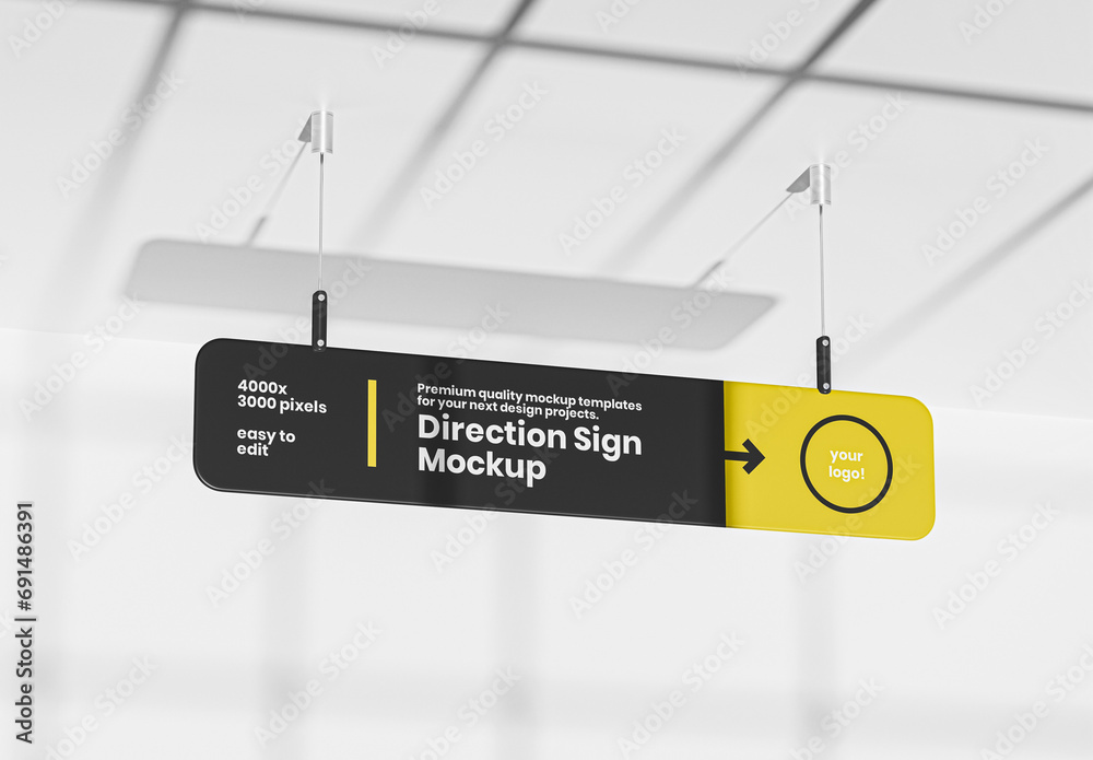 Direction Sign Mockup Stock Template | Adobe Stock